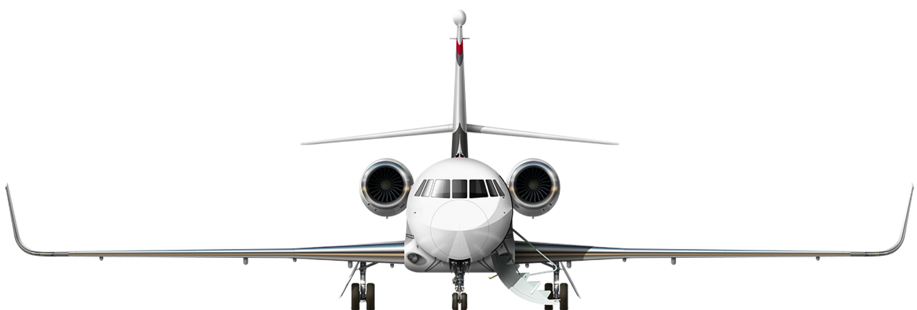 Private jet from the front illustration model